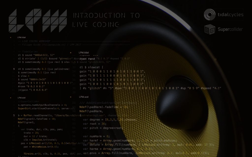 Workshop: Introduction to Live Coding – LPM 2017 Amsterdam – TOPLAP